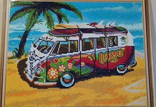 Картина алмазная мозаика "Автобус хиппи"