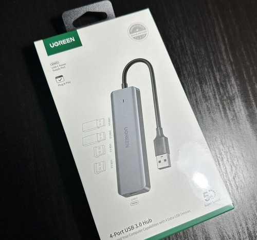 USB разветвитель ugreen,4 порта usb 3.0(новый)