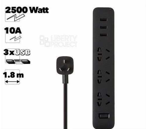 Сетевой фильтр Xiaomi Mi Power Strip 3 (3xUSB)