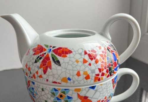 Заварочный чайник и чашка в стиле Гауди