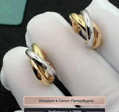 Серьги Cartier Trinity желтое золото 0.0031 мм