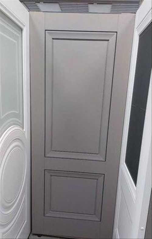 Дверь межкомнатная бета Серый Софт тач, Экошпон
