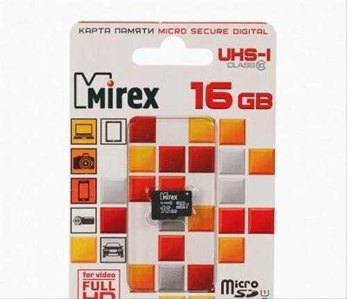 Карта памяти Micro SD Mirex 16GB HC (Class10, UNS