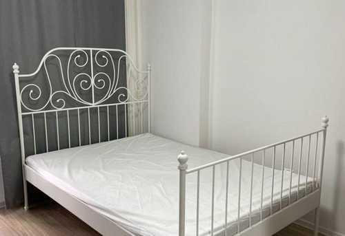 Кровать с матрасом IKEA leirvik