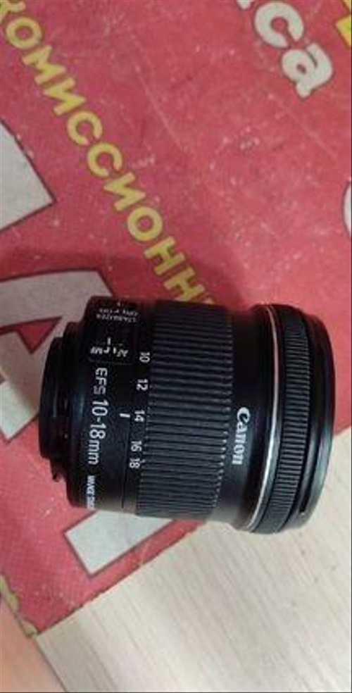 Объектив Canon EF-S 10-18mm f/4.5-5.6 IS STM, черн