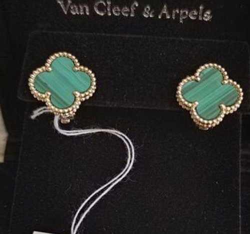 Золотые серьги van cleef