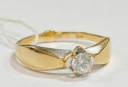 Золотое кольцо с фианитом (17100)*