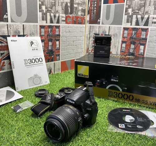 Nikon D3000 kit 18-55mm 3.5-5.6G VR 9.000 кадров