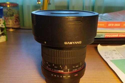 Объектив samyang для canon 8mm f3,5