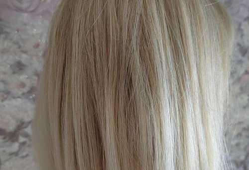 Парик из натуральных волос блонд