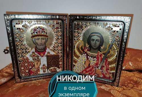 Икона-складень Николай Угодник и Ангел-Хранитель