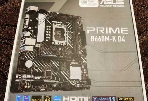 Новая asus prime B660M-K на гарантии Ситилинк