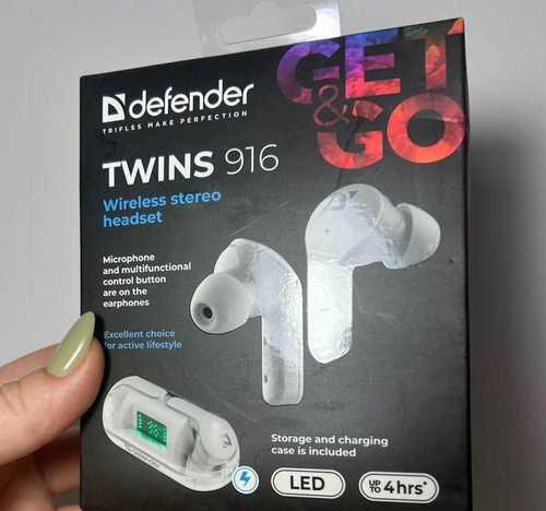 Беспроводные наушники Defender Twins 916, Новые