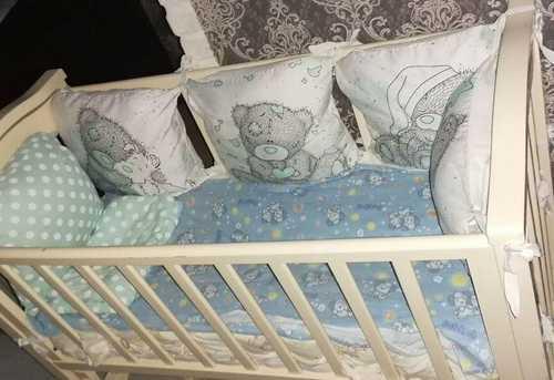 Детская кровать для новорожденных с маятником б/у