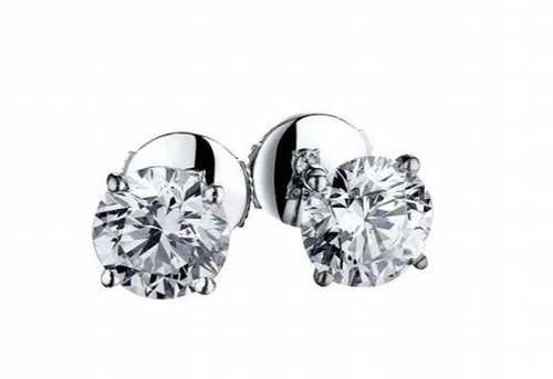Пусеты GIA 1,50 ct F/VS2 - 1,50 ct F/VS2 Round Dia