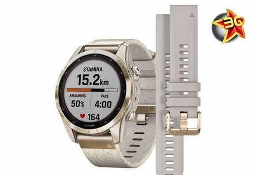 Часы Garmin Fenix 7S Sapphire Solar Nylon Cream Go