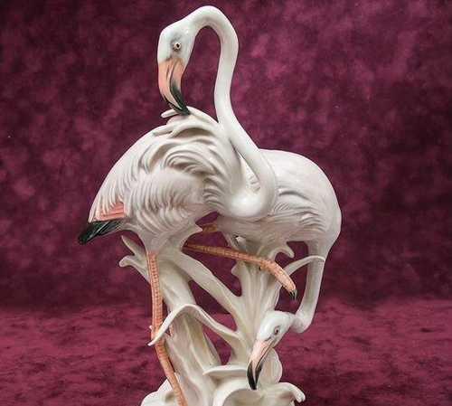 Птицы Фарфоровая статуэтка пара фламинго Karl Ens