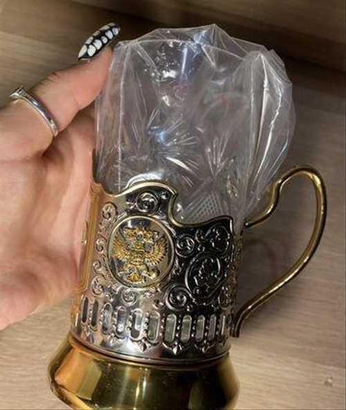 Подстаканник ржд, Подарочный с позолотой
