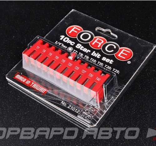 Набор бит Torx Т7-Т40 10 предметов 1/4 21012 force Германия