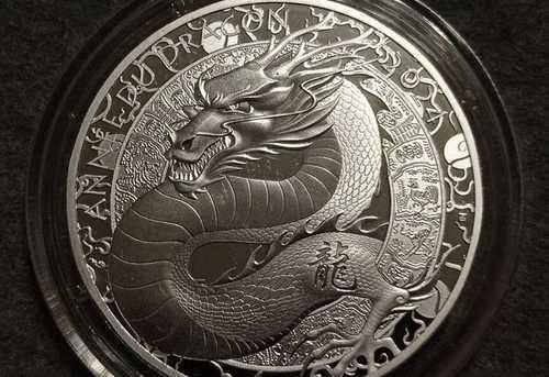 Монета 2024 Год дракона Серебро