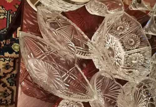 Посуда стекло хрусталь ваза бокалы чехия