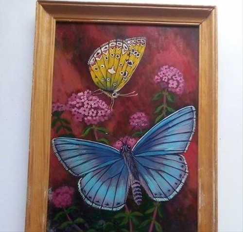 Картина маслом "Бабочки"