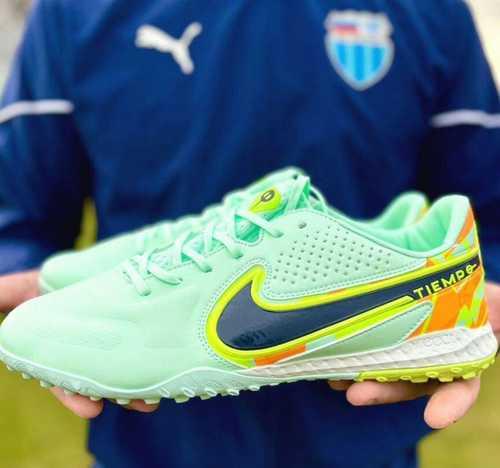 Сороконожки Nike Tiempo Legend 9 Light Green&Orange