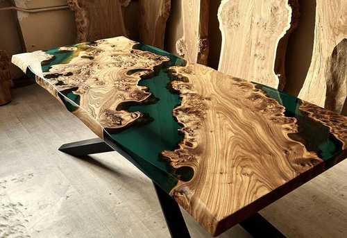 Обеденный стол из дерева, стол из слэба