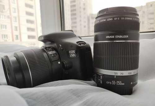 Canon 550d + 2 объектива (пробег 18 к)
