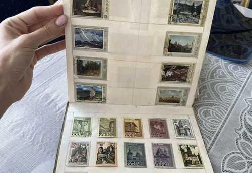 Альбом с марками почтовыми СССР примерно 550 штук