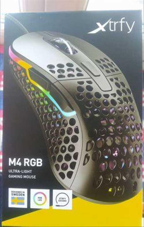 Мышь проводная Xtrfy M4 RGB черный