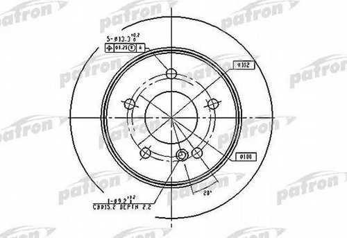 Patron PBD2653 Диск тормозной mercedes W202 180-28