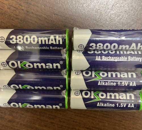 Аккумуляторы пальчиковые AA 3800mah 8шт