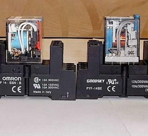 Реле Omron и Finder. 220 и 24 вольта