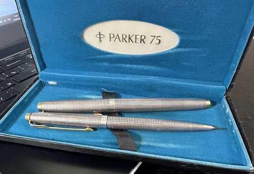 Ручка - карандаш Паркер и перьевая 14 к серебро