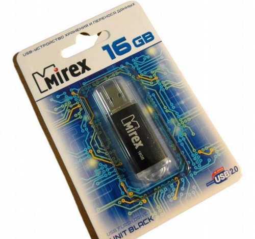 Флешка 16 гб USB Mirex Unit Black