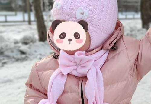 Комплект зимний шапка, шарф, варежки для девочки