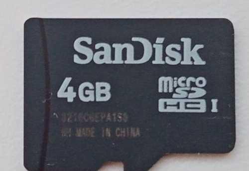 Micro SD флэш-карта SanDisk 4Гб