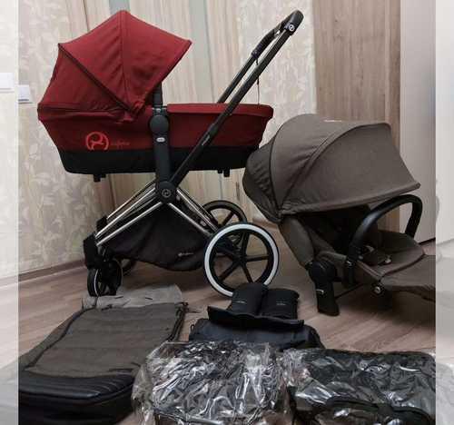 Коляска cybex priam 2 в 1 platinum (отл сост)