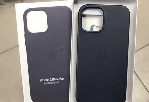 Чехол на iPhone 12 Pro Max Leather Case синий