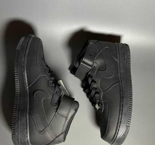 Кроссовки Nike Air Force 1 Mid Black Люкс