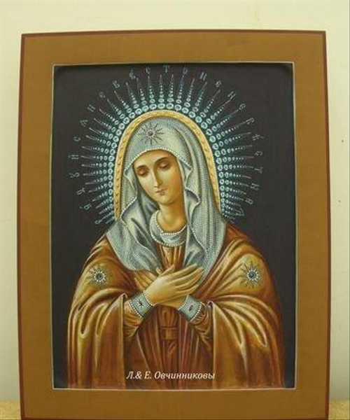 Рукописная икона Божией матери Умиление