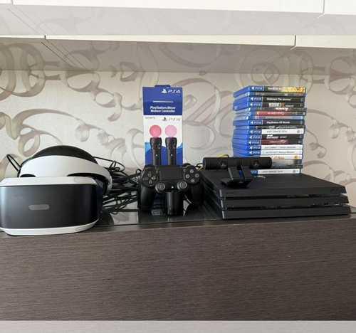 Sony playstation 4 +vr шлем,2джостика,2move,диски