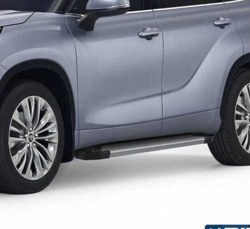 Пороги-подножки Toyota Highlander 2020. Silver