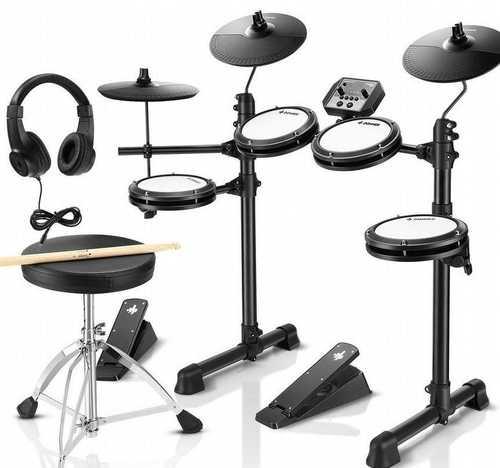 Электронная ударная установка Donner DED-80 5 Drums 3 Cymbals (в комплекте аксессуары)