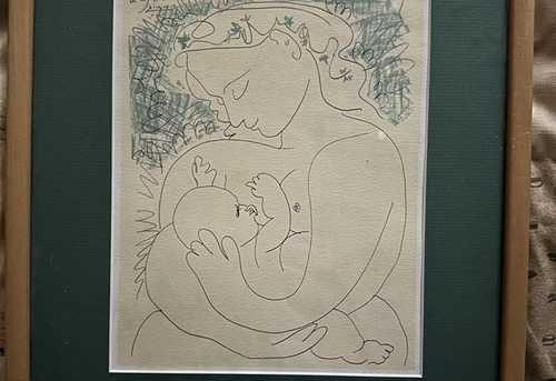Литография картины Мать и Дитя Пабло Пикассо