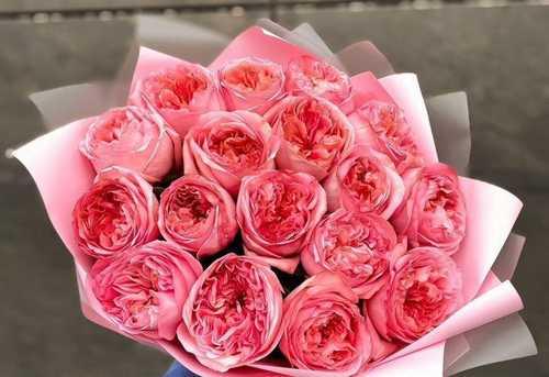 Букет премиальных пионовидных роз для любимой