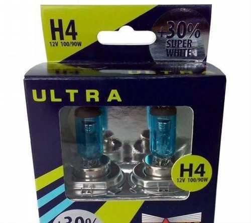 Лампы маяк ultra super white H4, +30