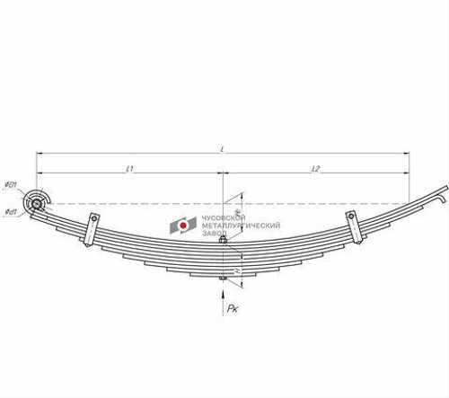 Рессора передняя для прицепа 2птс-4 887Б 10 листов