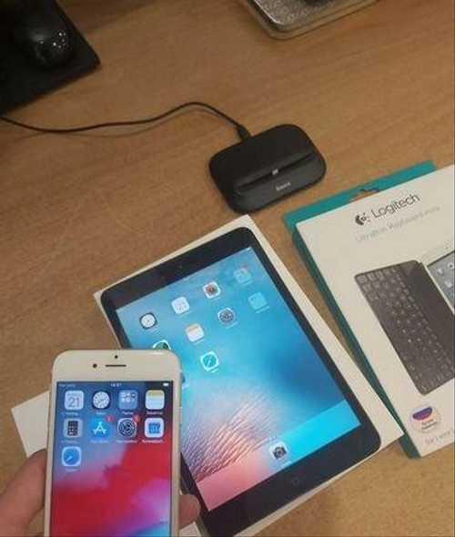 iPad mini + iPhone 6 + клавиатура